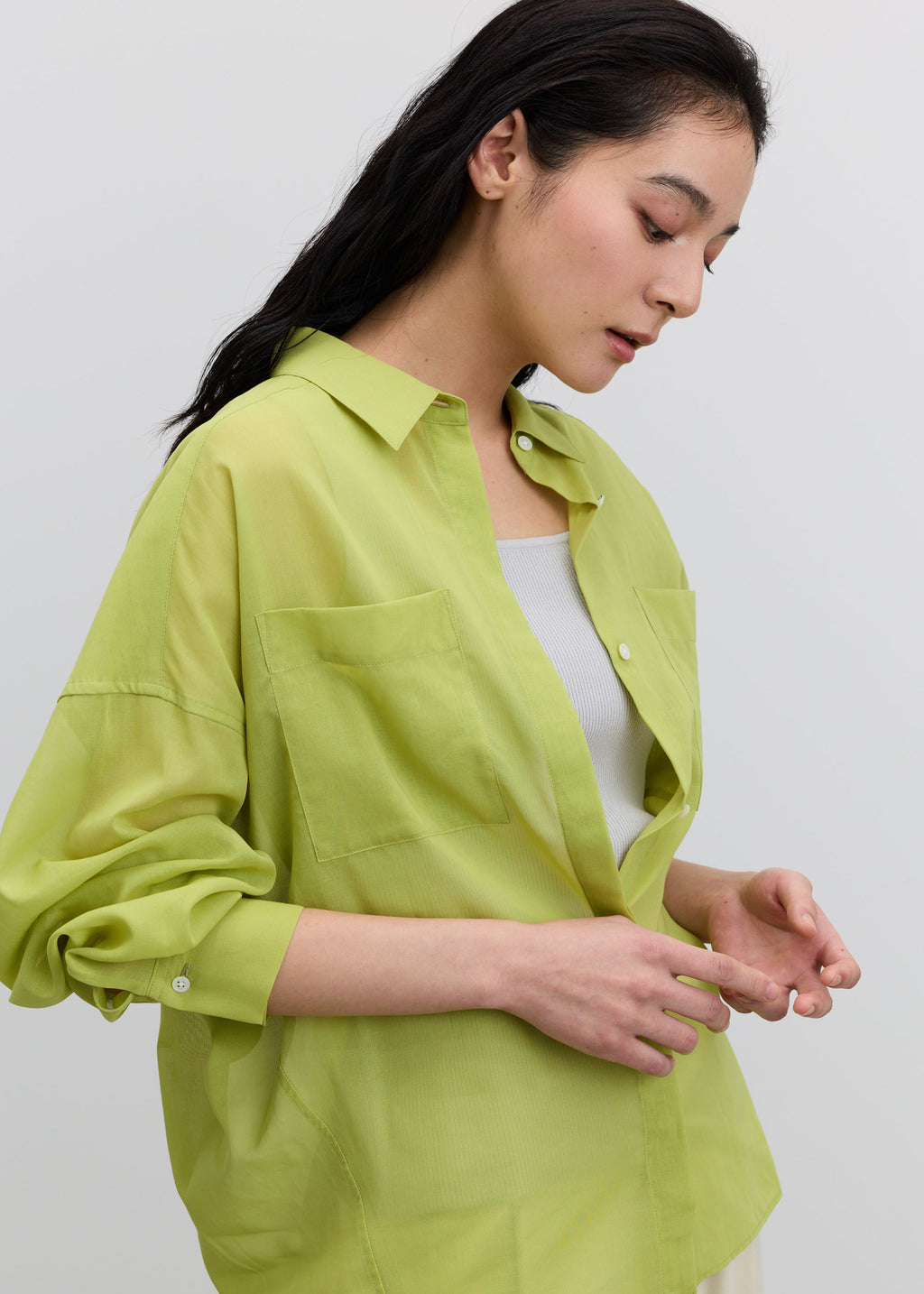 オーガニックコットンシアーシャツ - SOÉJU online store｜上質な大人の女性のためのシャツ